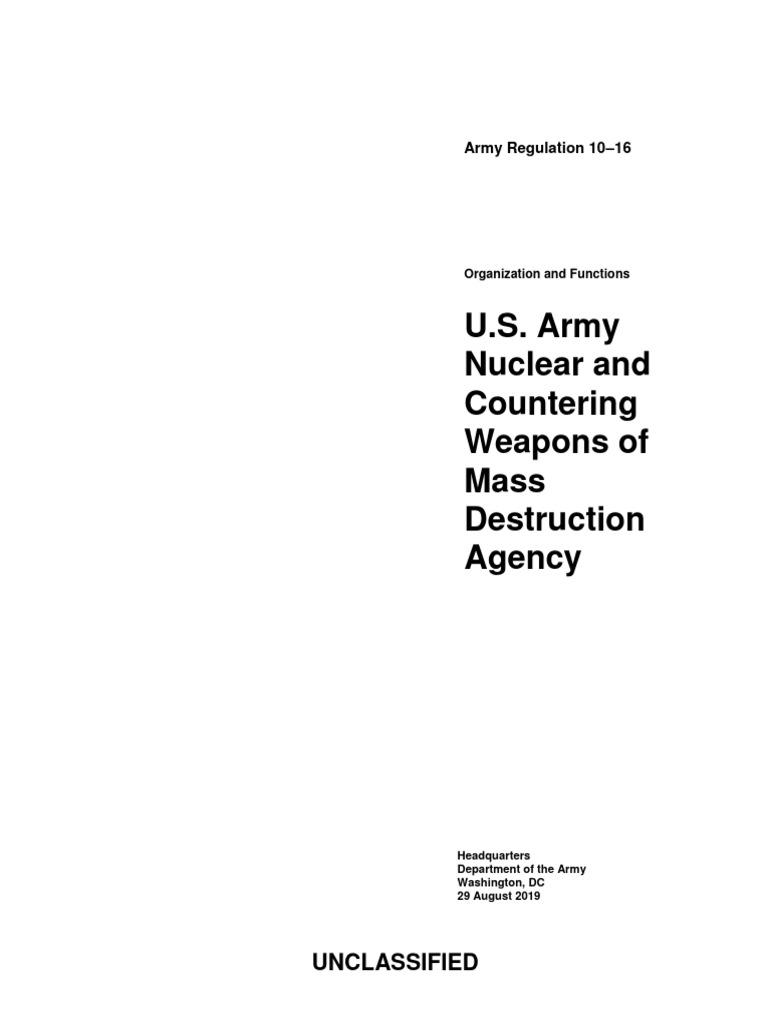 Arn6441 Ar10-16 Final | PDF | Weapons Of Mass Destruction | Cbrn Defense
