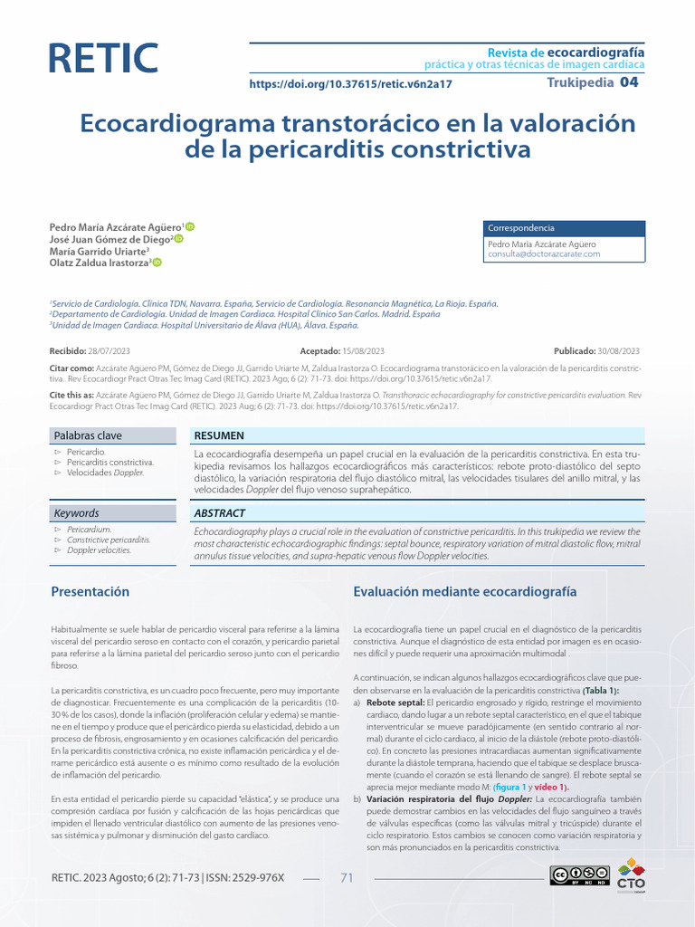 RETIC AGO 2023 Vol 6 2 TK04 611 | PDF | Corazón | Angiología