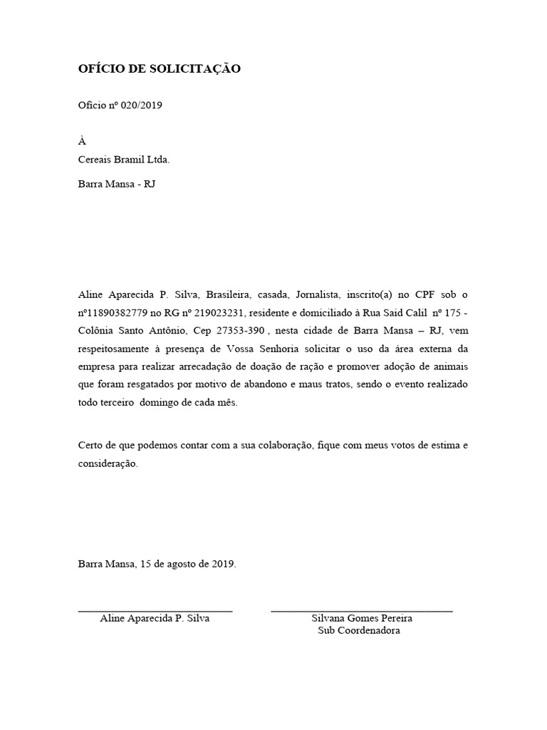 Ofício Bramil Agosto | PDF