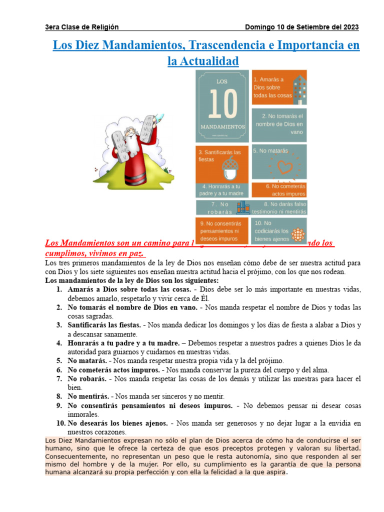 Los 10 Mandamientos | PDF