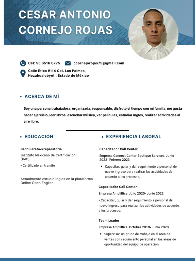 Curriculum Cesar Antonio Cornejo Rojas | PDF