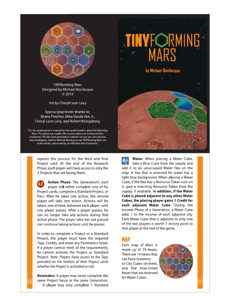 TINYforming Mars - Base Game - Small Booklet Rules | PDF