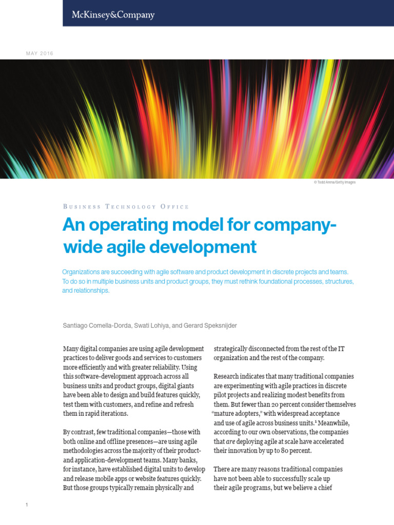 An Operating Model For Company-Wide Agile Development | PDF | Scrum ...