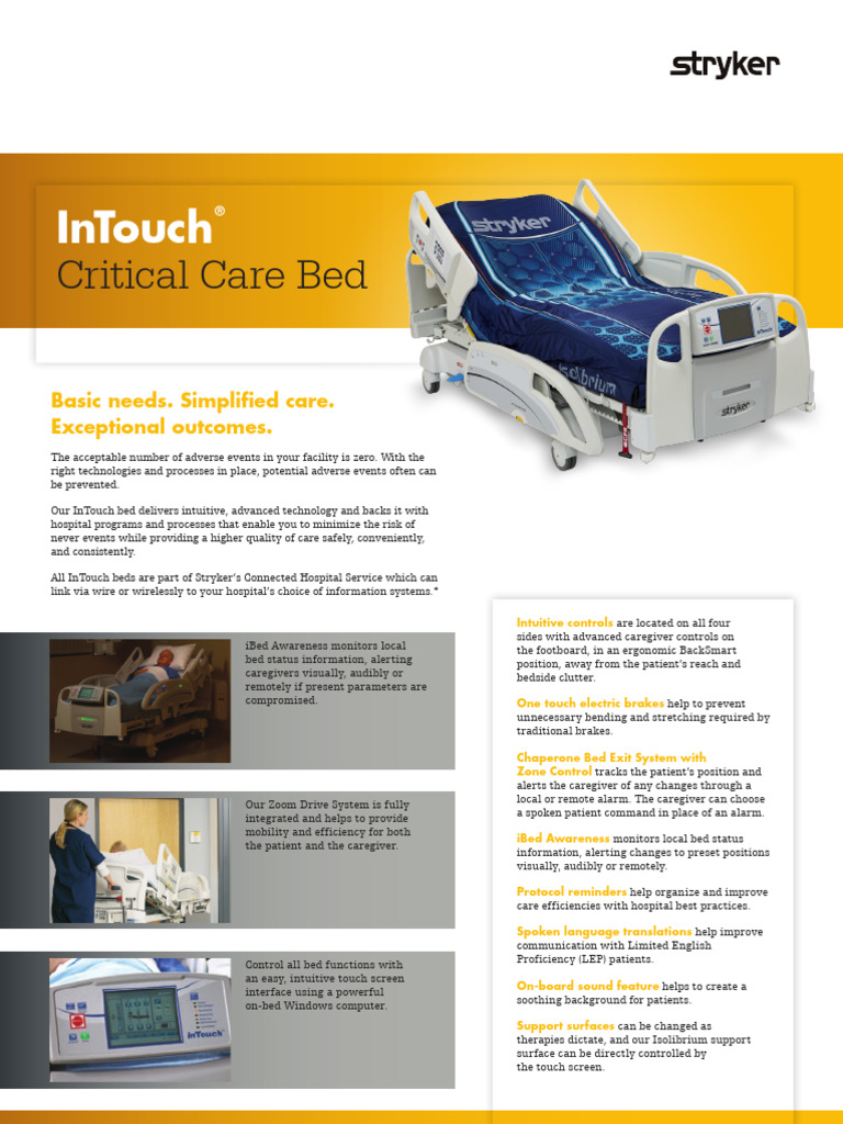 Stryker InTouch SpecSheet | PDF | Caregiver | Hospital
