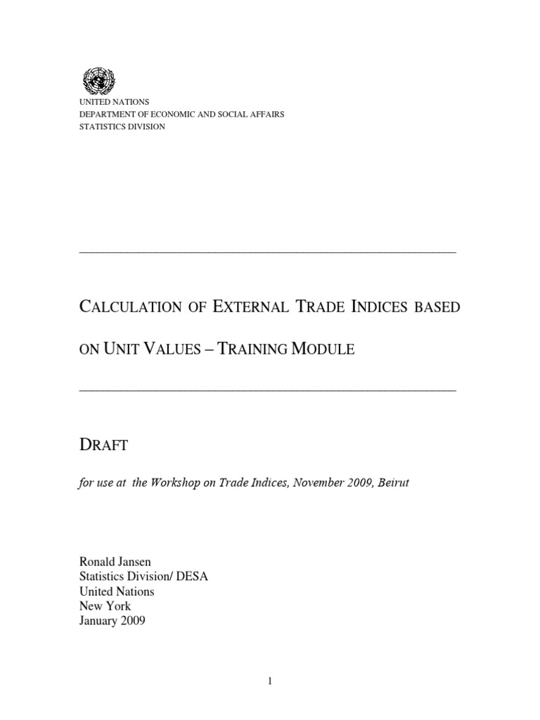 Calculation of External Trade Indices Based | PDF | Price Indices | Prices