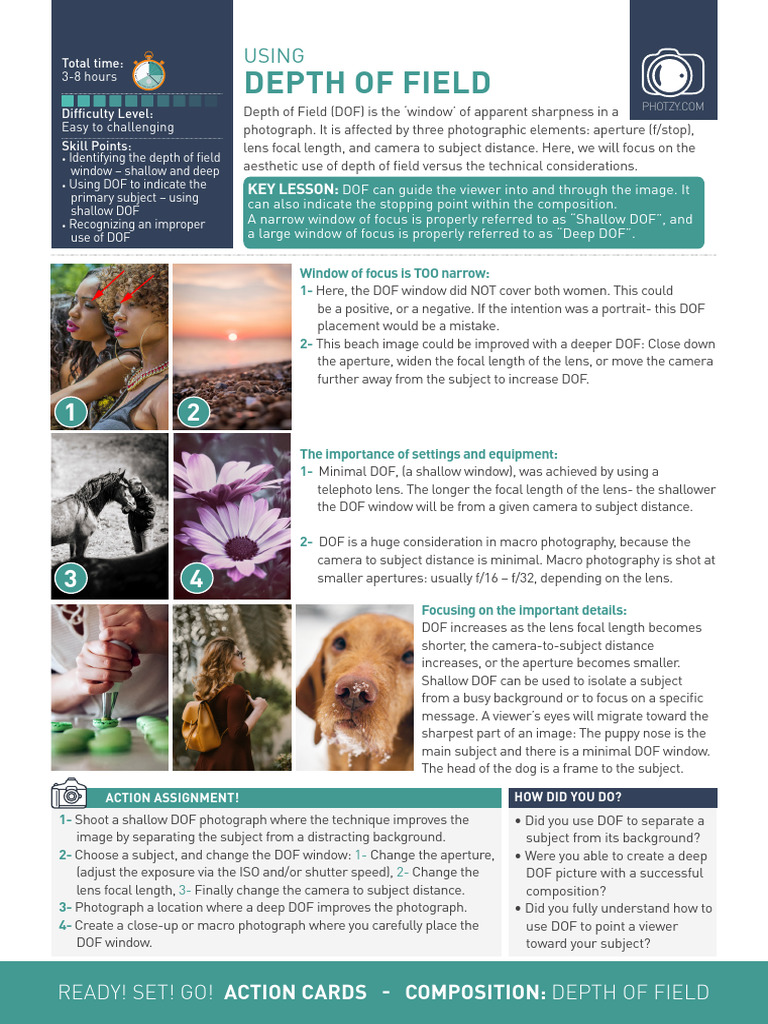 Action Cards Depth of Field | PDF