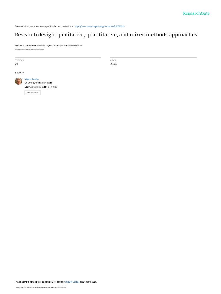 Research Design Qualitative Quantitative and Mixed | PDF