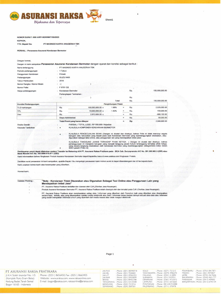 Penawaran Tlo F 8701 Gs0002 | PDF