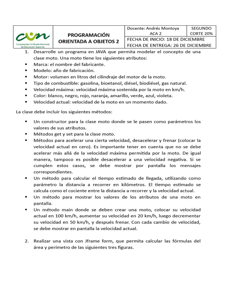 Programa JAVA para modelar motos y figuras | PDF