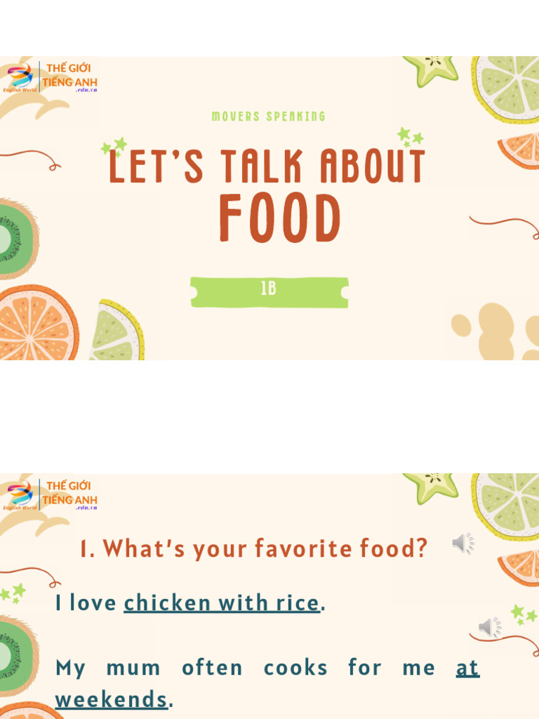 MV - Speaking About Food | PDF