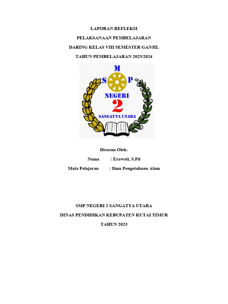 Laporan Refleksi Pembelajaran Daring 2020-2021 | PDF | Karier & Perkembangan