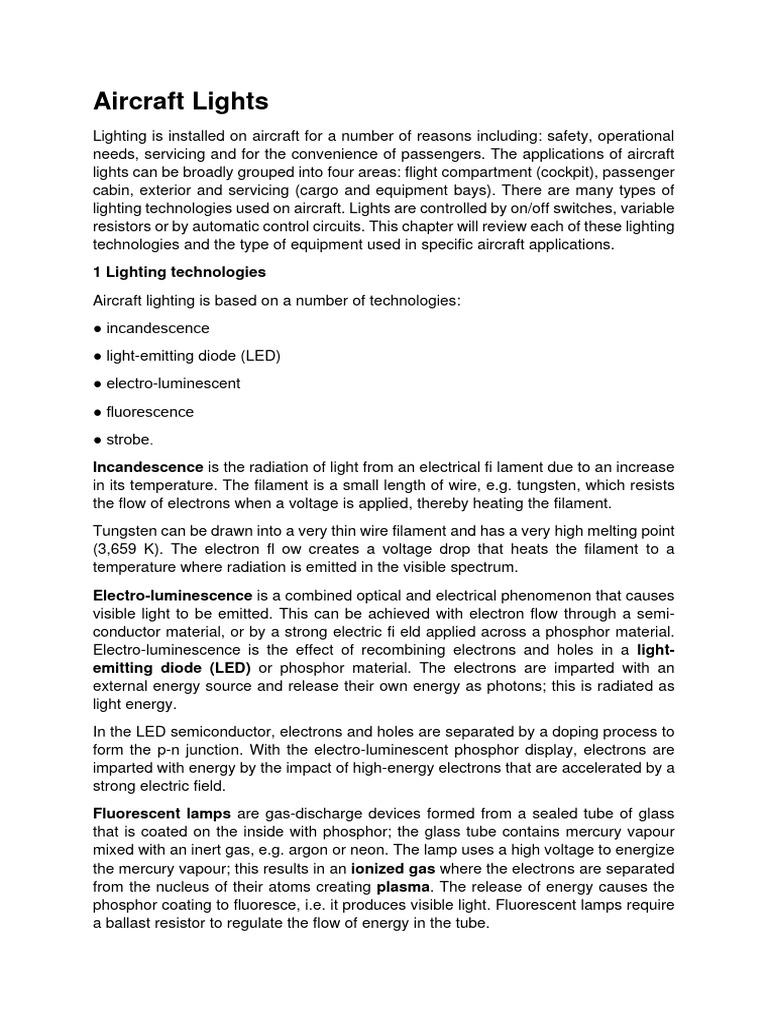 Aircraft Lights | PDF | Lighting | Light Emitting Diode