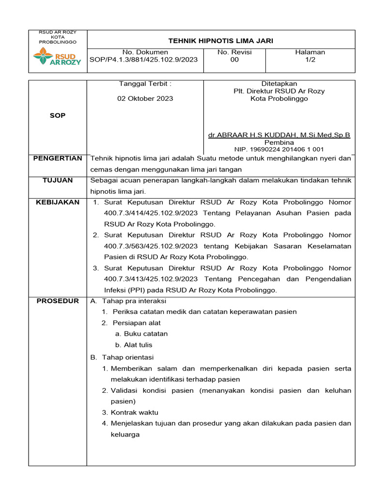 Tehnik Hipnotis Lima Jari New | PDF