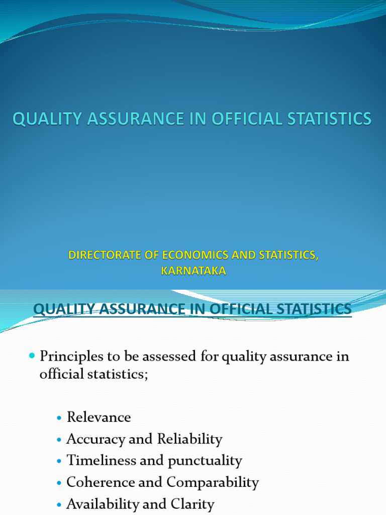 DES Karnataka | PDF | Official Statistics | Quality Assurance