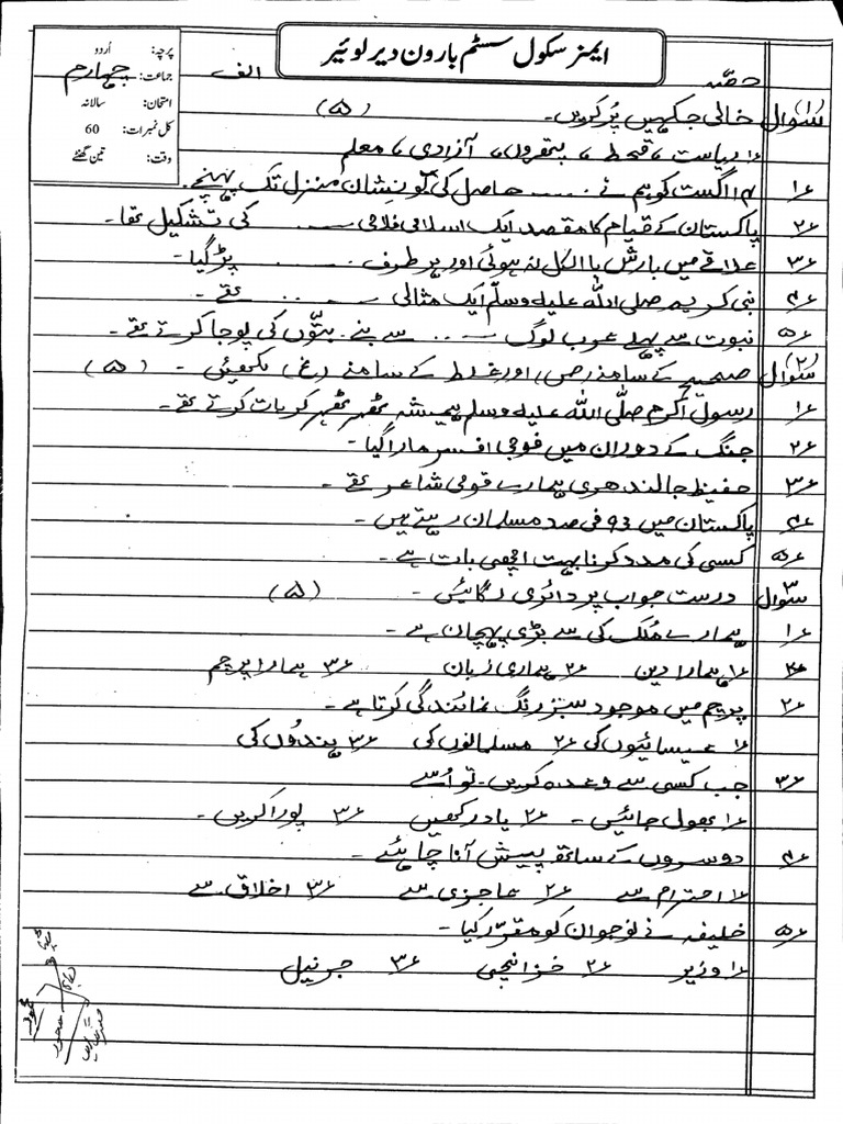 4th Urdu P 1 Pdf