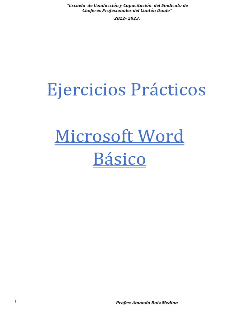 1.ejercicios Microsoft-Word | PDF | Microsoft Word | Informática