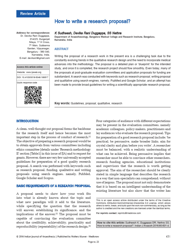 How To Write A Research Proposal | PDF | Methodology | Sampling ...