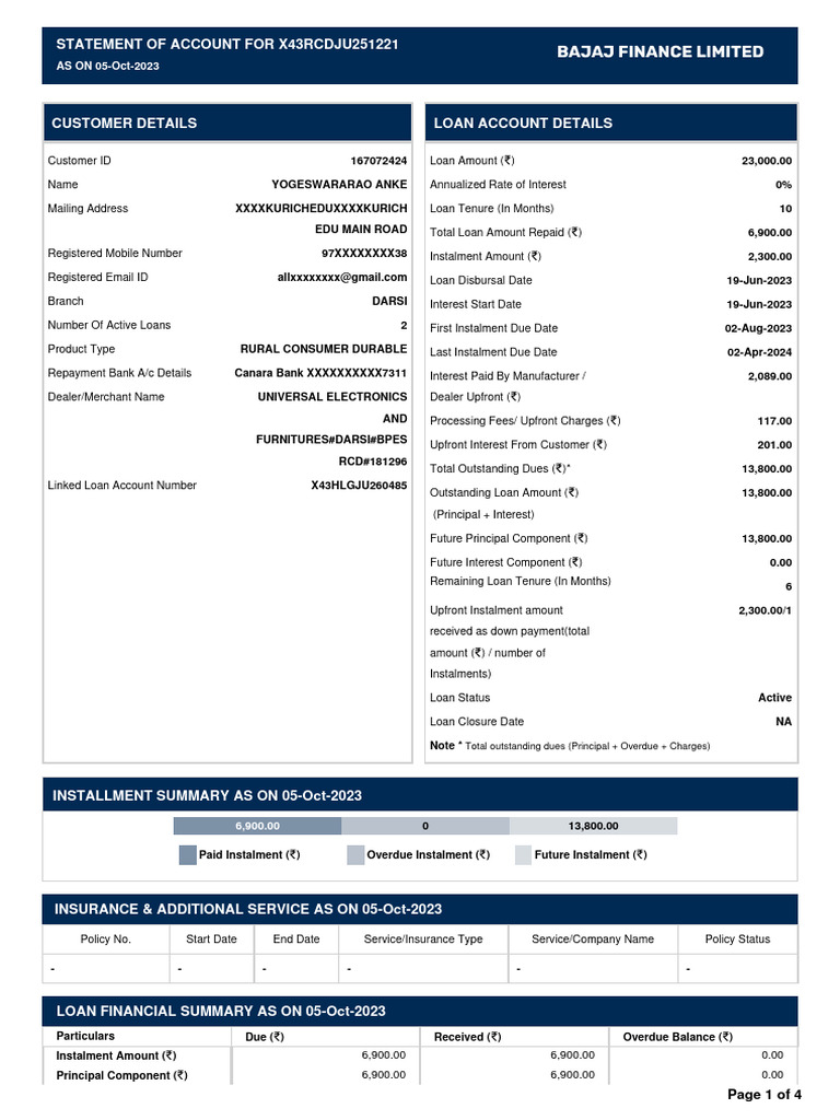 X43rcdju251221 Soa | PDF | Interest | Loans