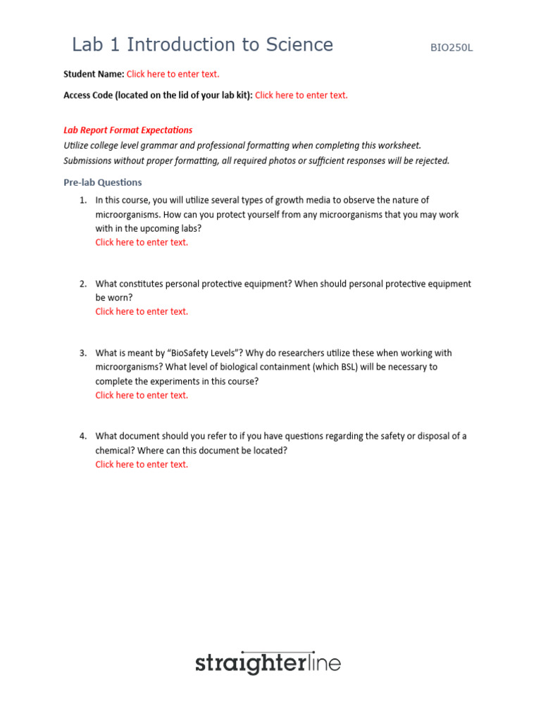 BIO250 Lab 1 | PDF | Experiment | Hypothesis