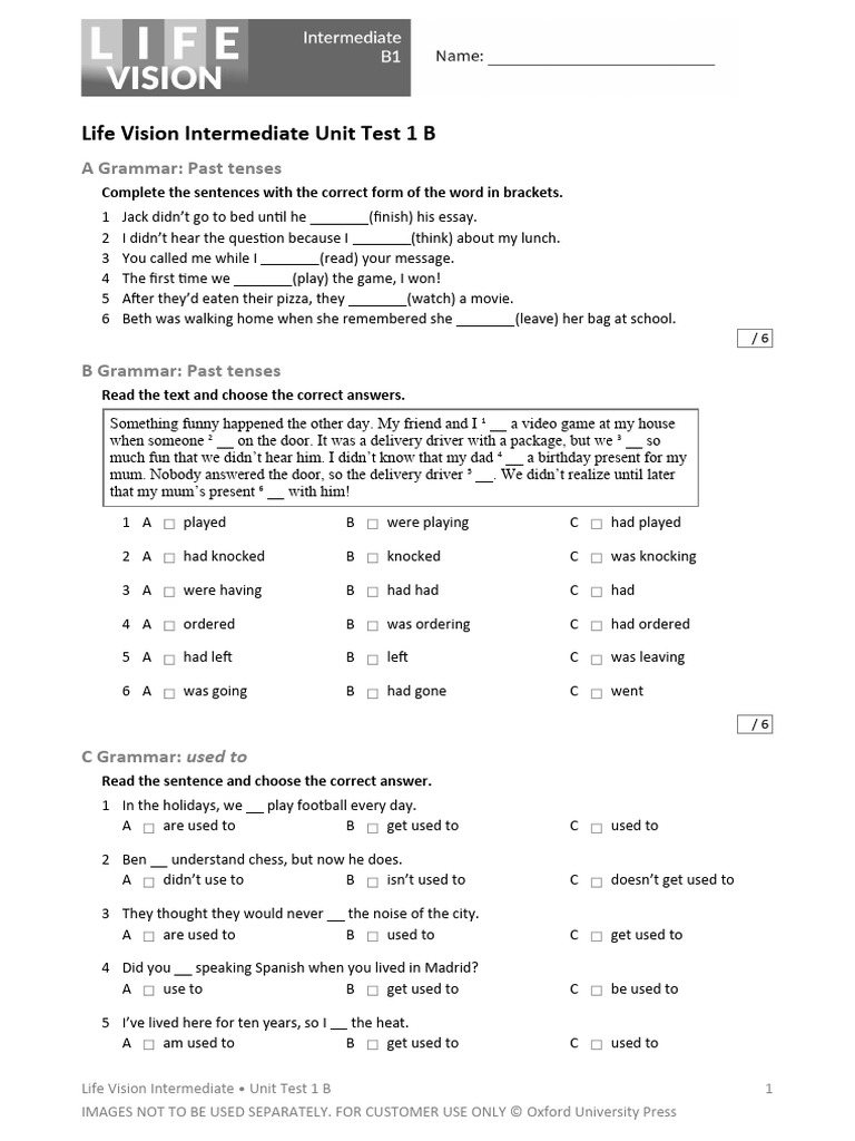 Lif Visi Int Unit 1b (1) | PDF | Vocabulary
