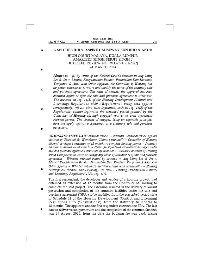 Gan Chee Hui - Approval Before or After SPA Void - Ang Ming Lee | PDF ...