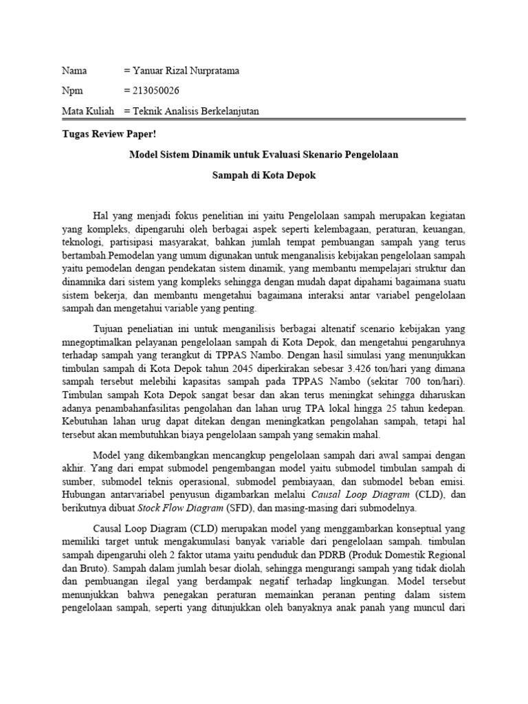 Tugas Review Paper - Yanuar Rizal Nurpratama - 213050026 | PDF