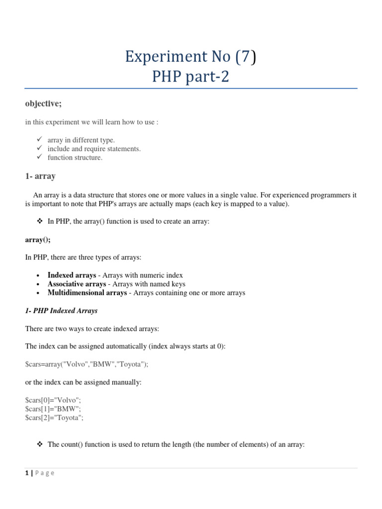 Lab 7 | PDF | Parameter (Computer Programming) | Php
