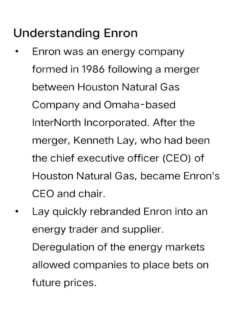 Assignment of Enron Causes of Collapse | PDF