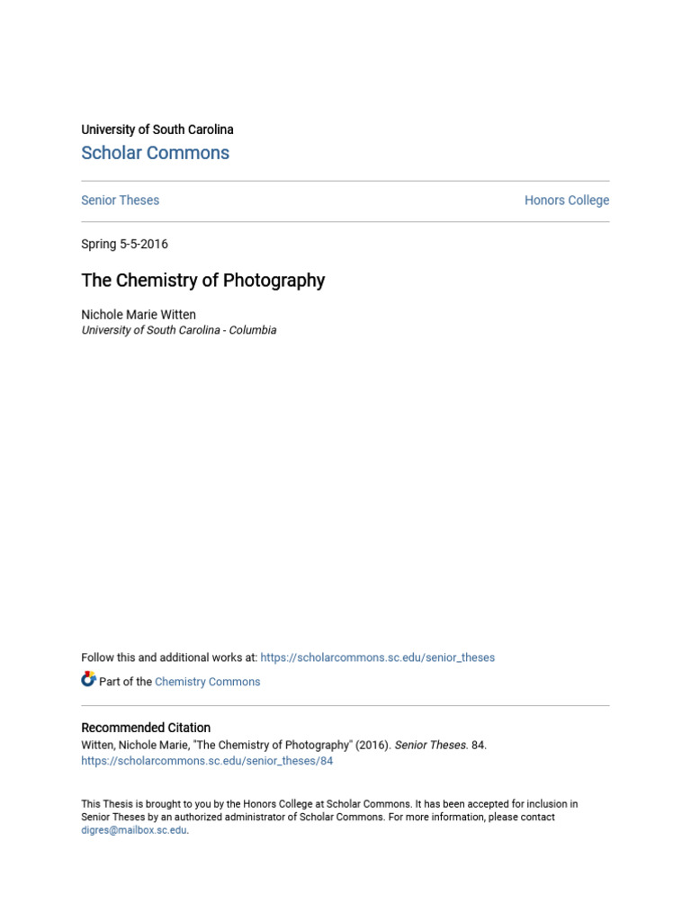 The Chemistry of Photography Project Investigatory Chemistry | PDF