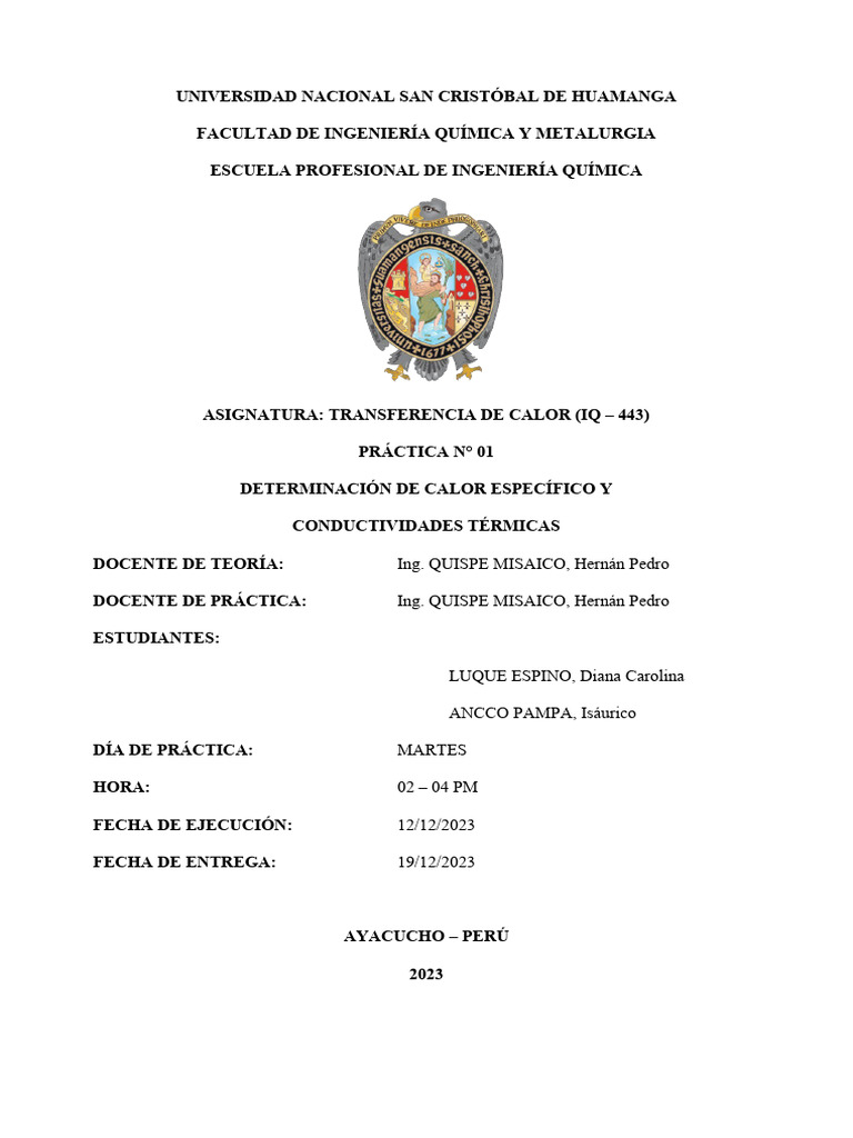 Calor Específico y Conductividad Térmica | PDF | Calor | Conductividad ...