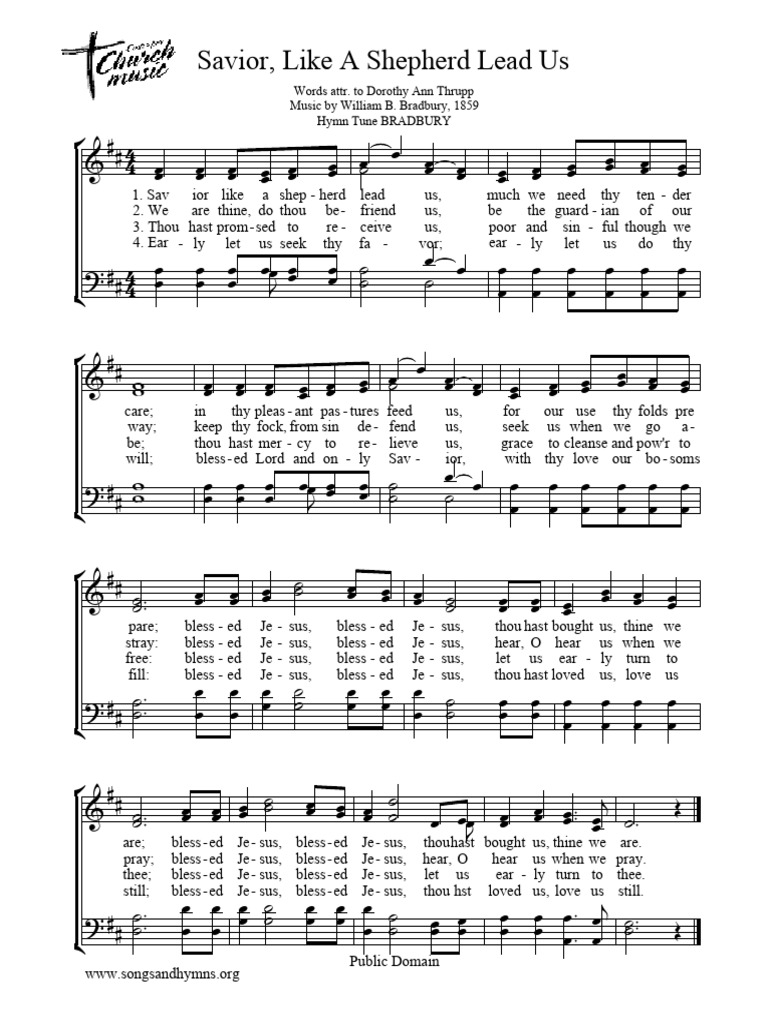 Savior, Like A Shepherd Lead Us Hymn | PDF | Songs Written | Christian ...