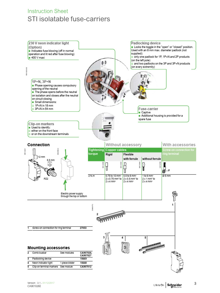 Fuse Carriers Instruction Sheet - ID | PDF | Fuse (Electrical) | Power ...