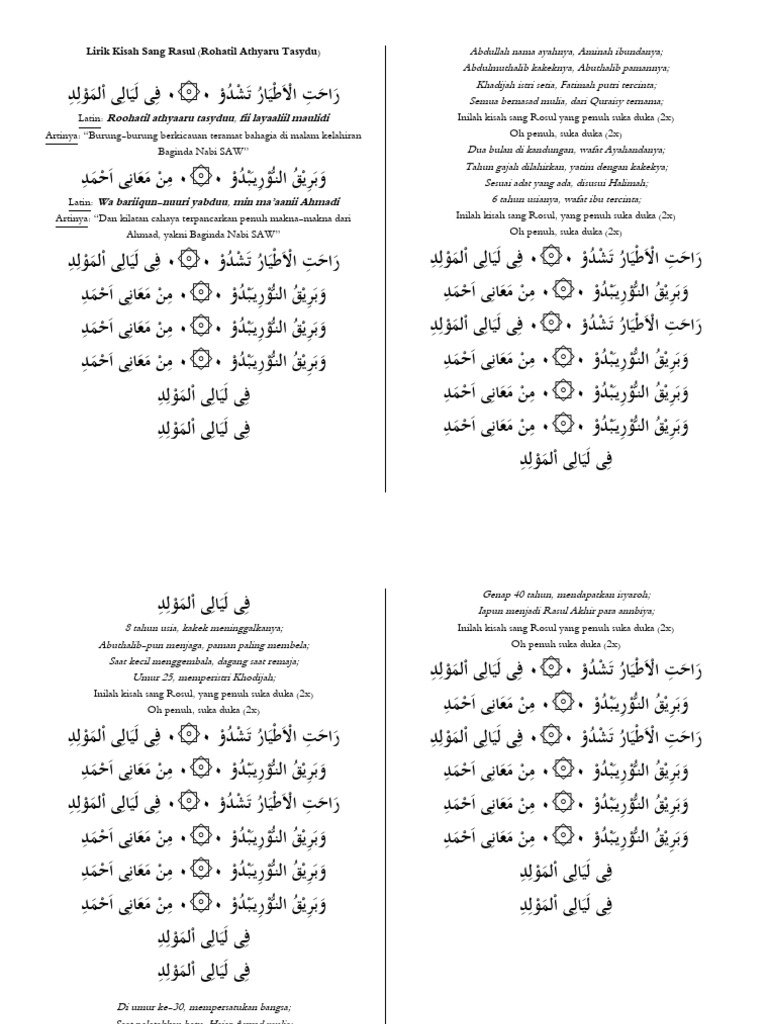 Lirik Kisah Sang Rasul | PDF