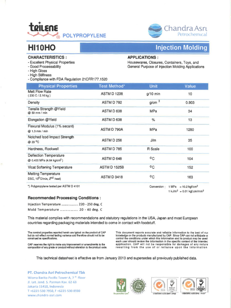 Msds Polypropylene | PDF