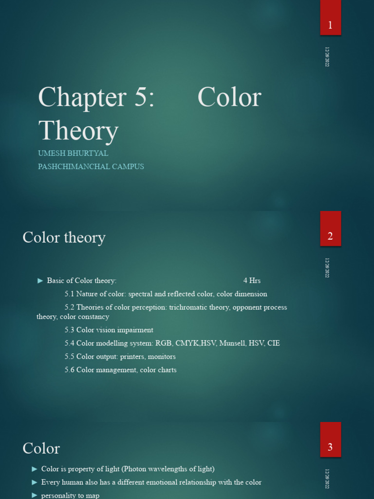 Chapter5 - Color Theory | PDF | Color | Hue