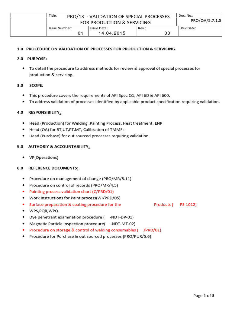Validation of Special Processes | PDF | Construction | Welding