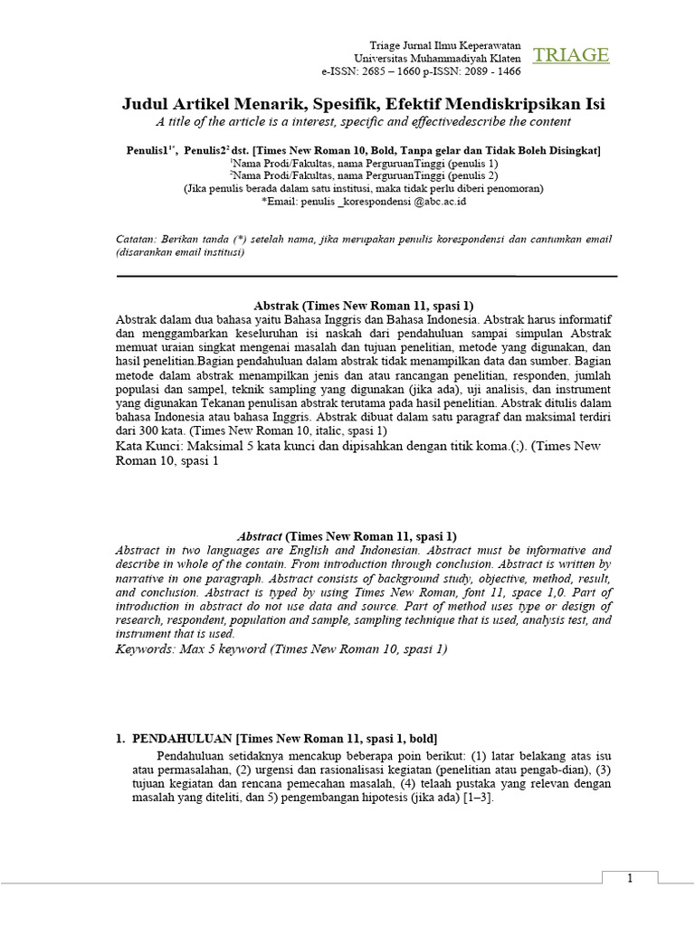 Template TRIAGE | PDF