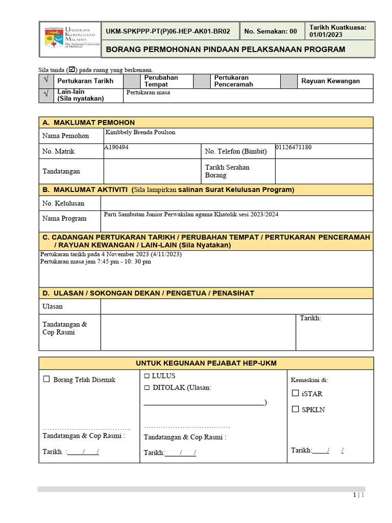 Borang | PDF