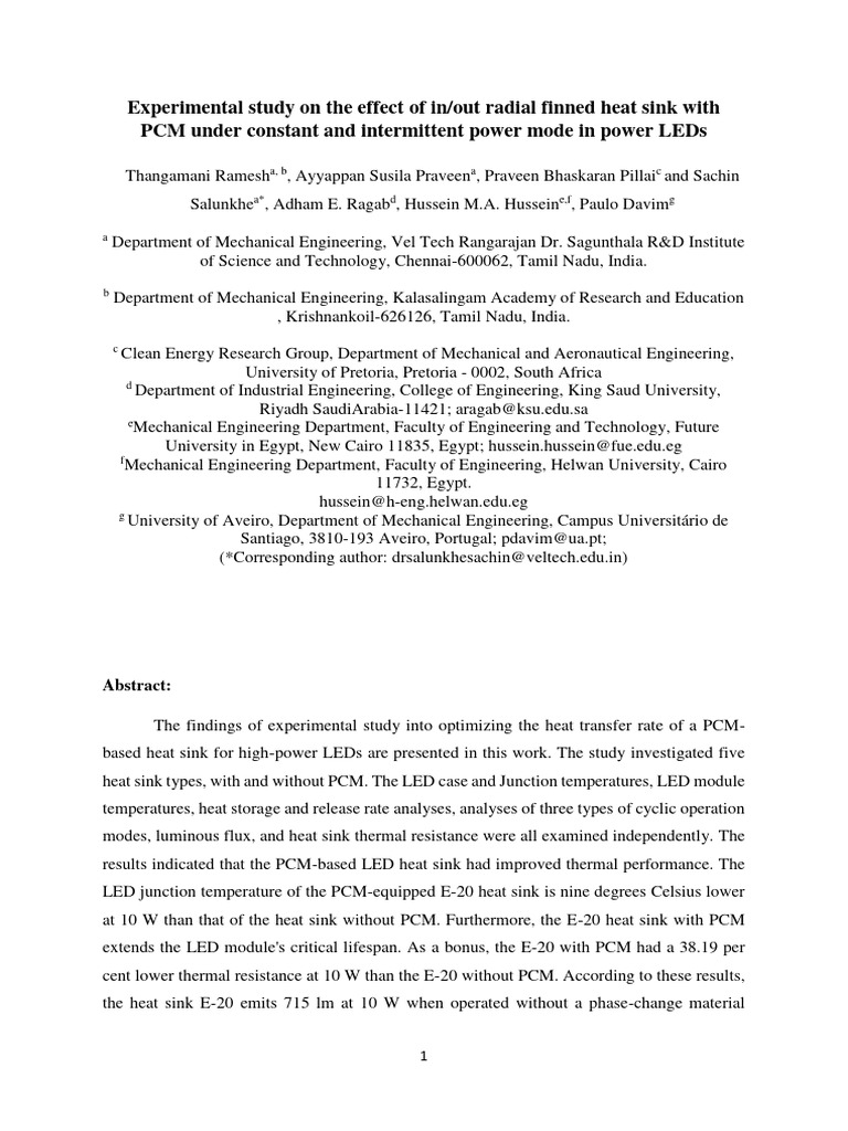 FInal Revised Manuscrip | PDF | Heat Transfer | Heat