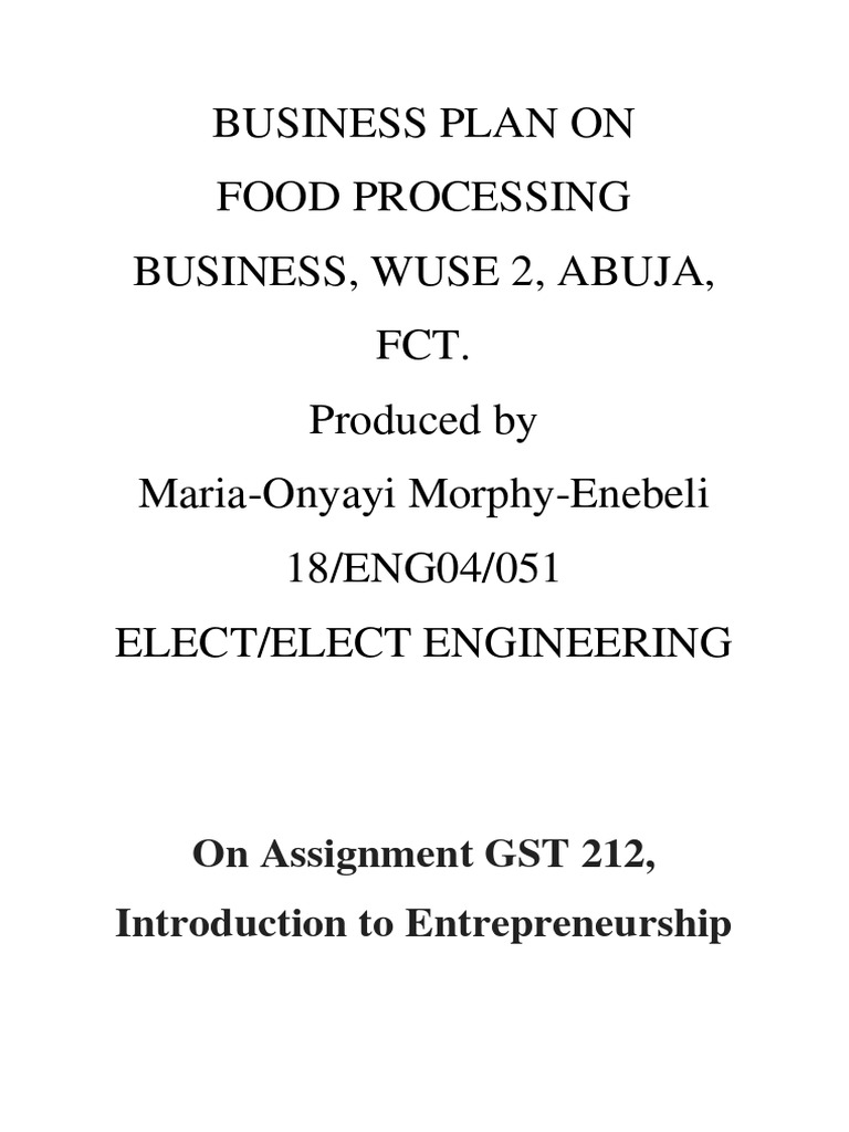 Entrepreneurship Project On Food Processing | PDF | Depreciation | Sales