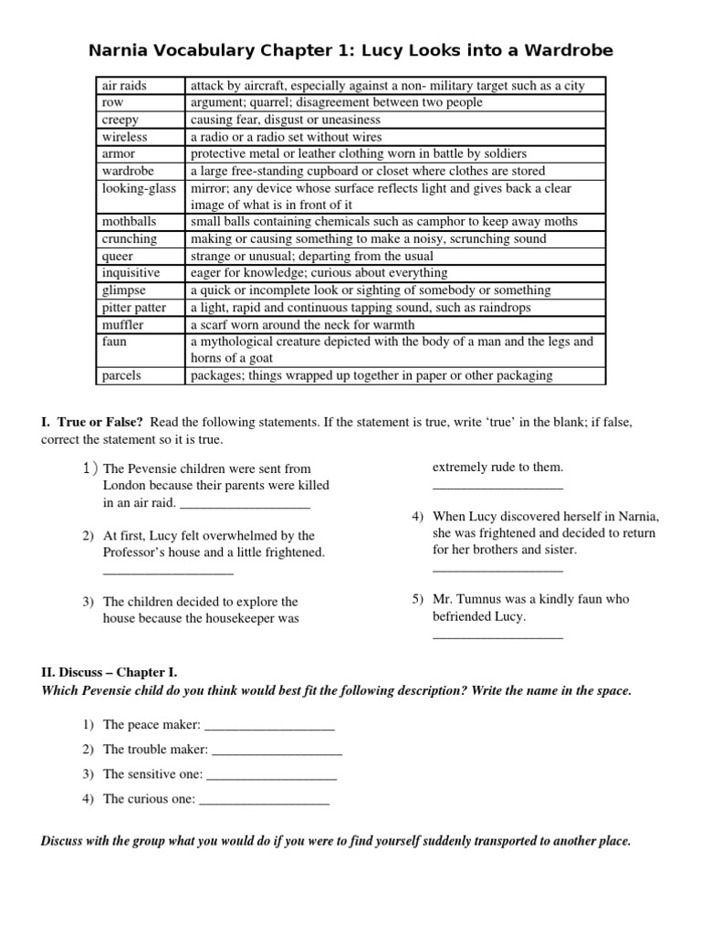 Kids Lion Witch Wardrobe Guide | PDF | Aslan | The Chronicles Of Narnia