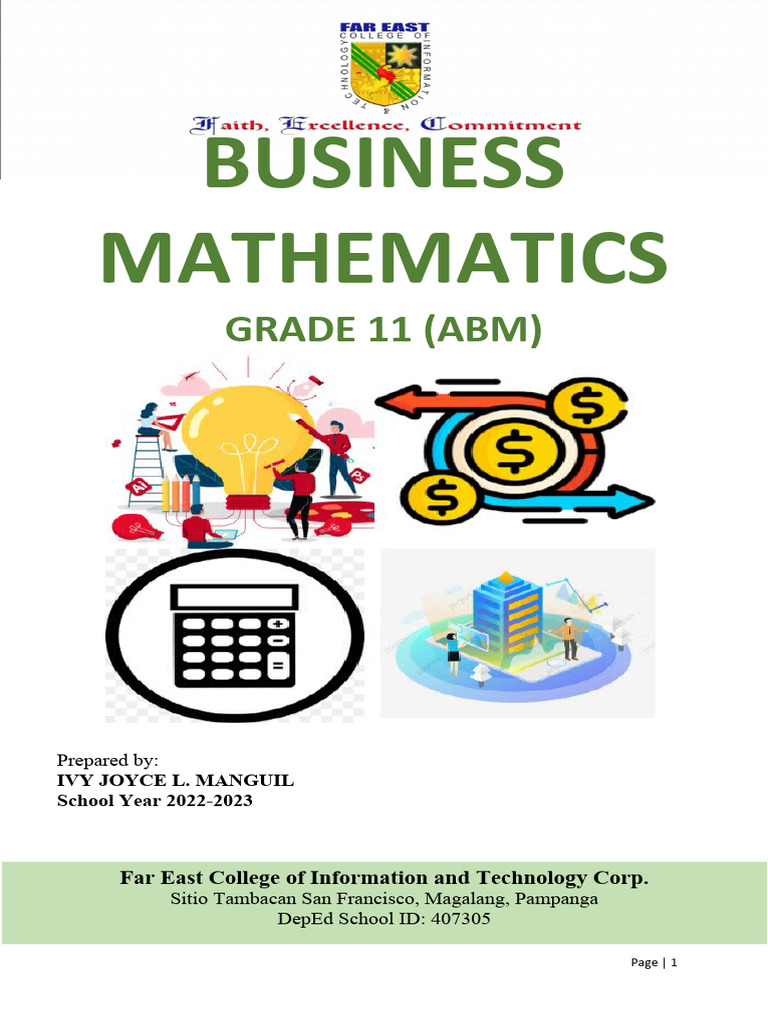Bus. Math q1q2 - Modules | Download Free PDF | Ratio | Percentage