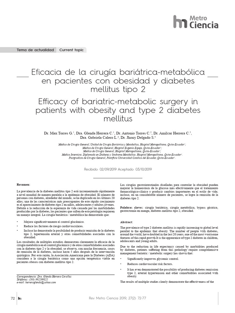 eficacia-de-la-cirugia-bariatrica-metabolica | PDF | Diabetes | Obesidad eficacia-de-la-cirugia-bariatrica-metabolica | PDF | Diabetes | Obesidad