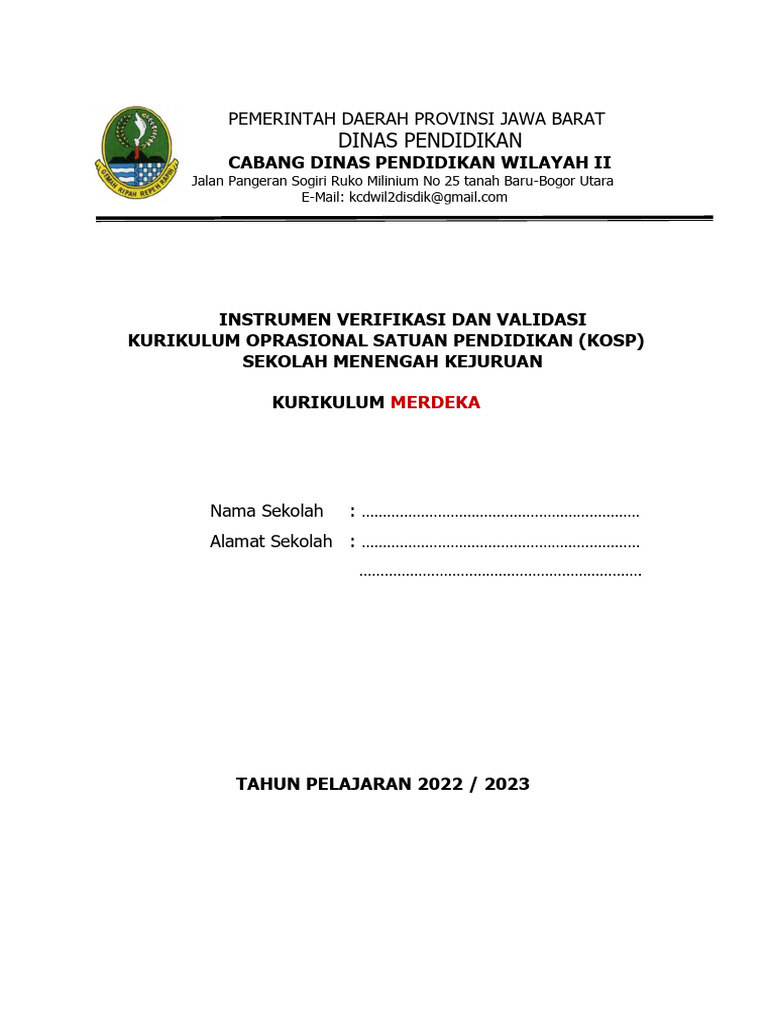 Verifikasi Kurikulum SMK Merdeka | PDF