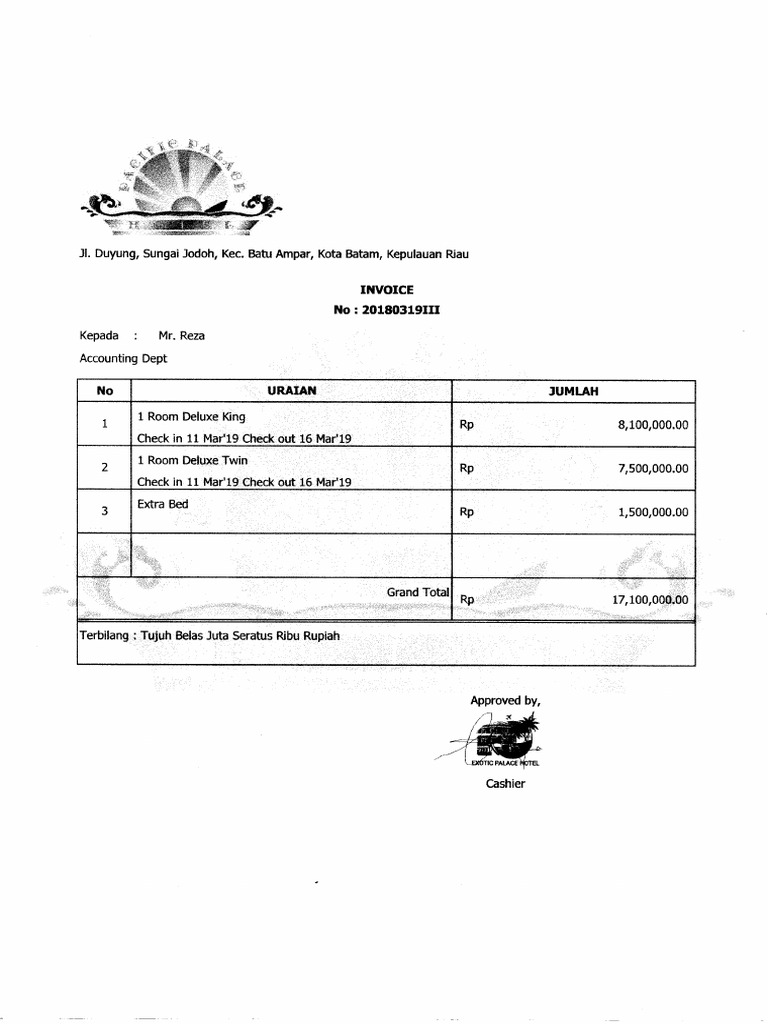 Kwitansi Hotel | PDF