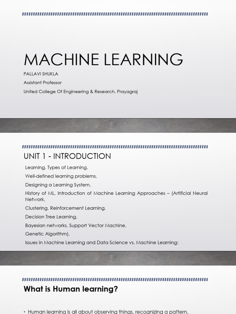 ML Unit 1 Notes | PDF | Support Vector Machine | Machine Learning