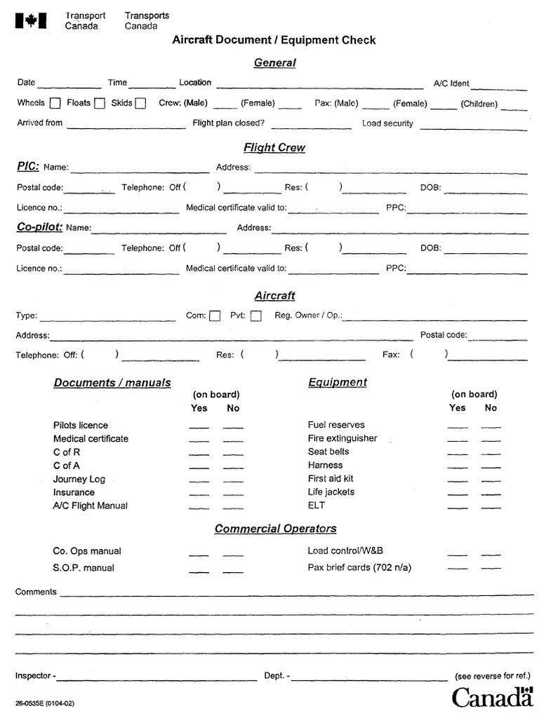 Ramp Check List of Questions 2011-1 | PDF