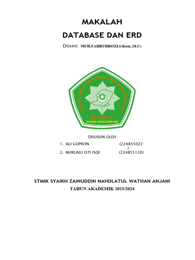 Database dan ERD: Panduan Lengkap | PDF