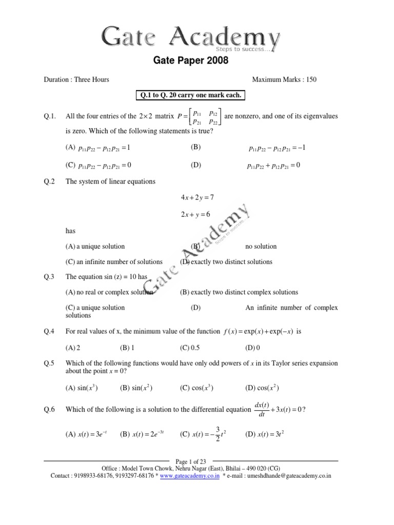 Gate 2008 | PDF | Frequency Modulation | Operational Amplifier
