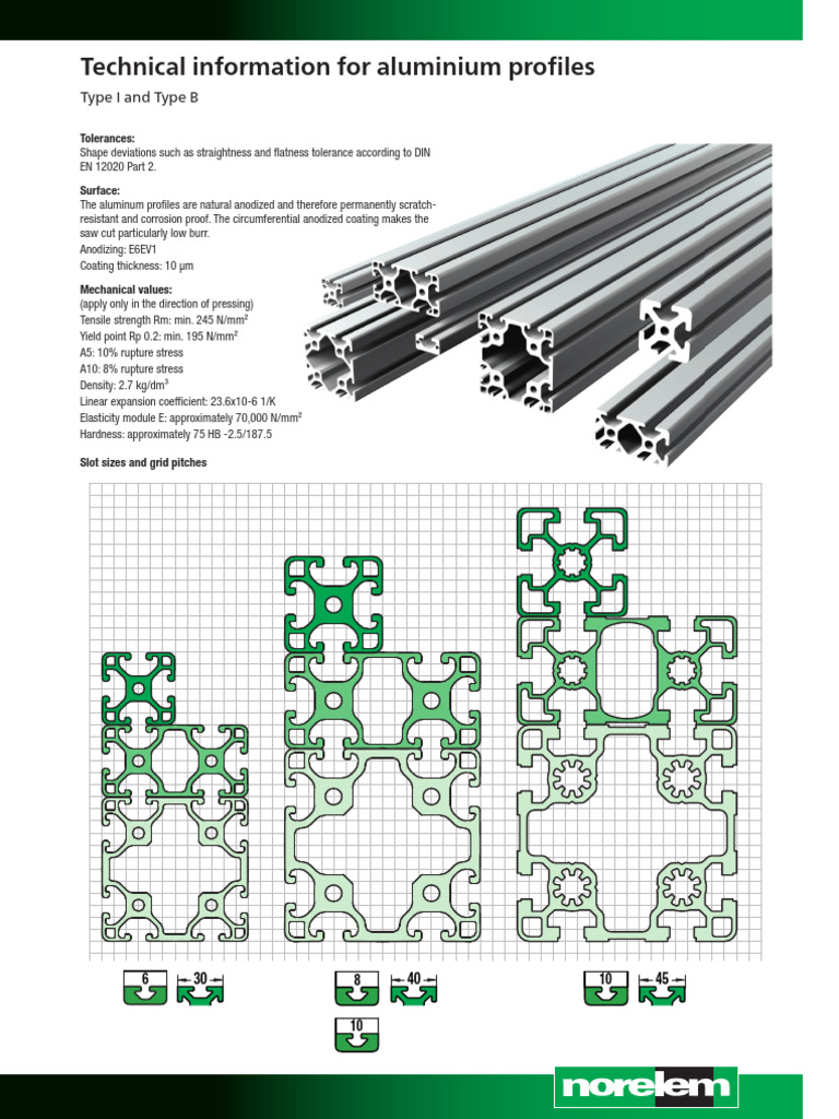 Technical Information For Aluminium Profiles Types I and B - EN | PDF